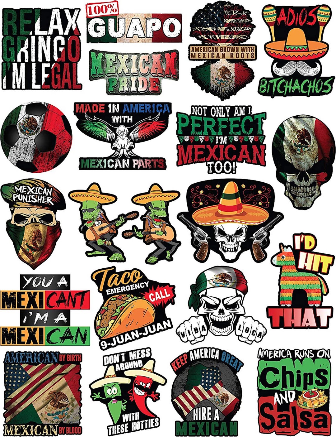 Mexican Stickers-calcomanías Mexicanas–100% Vinyl Stickers-decals for ...