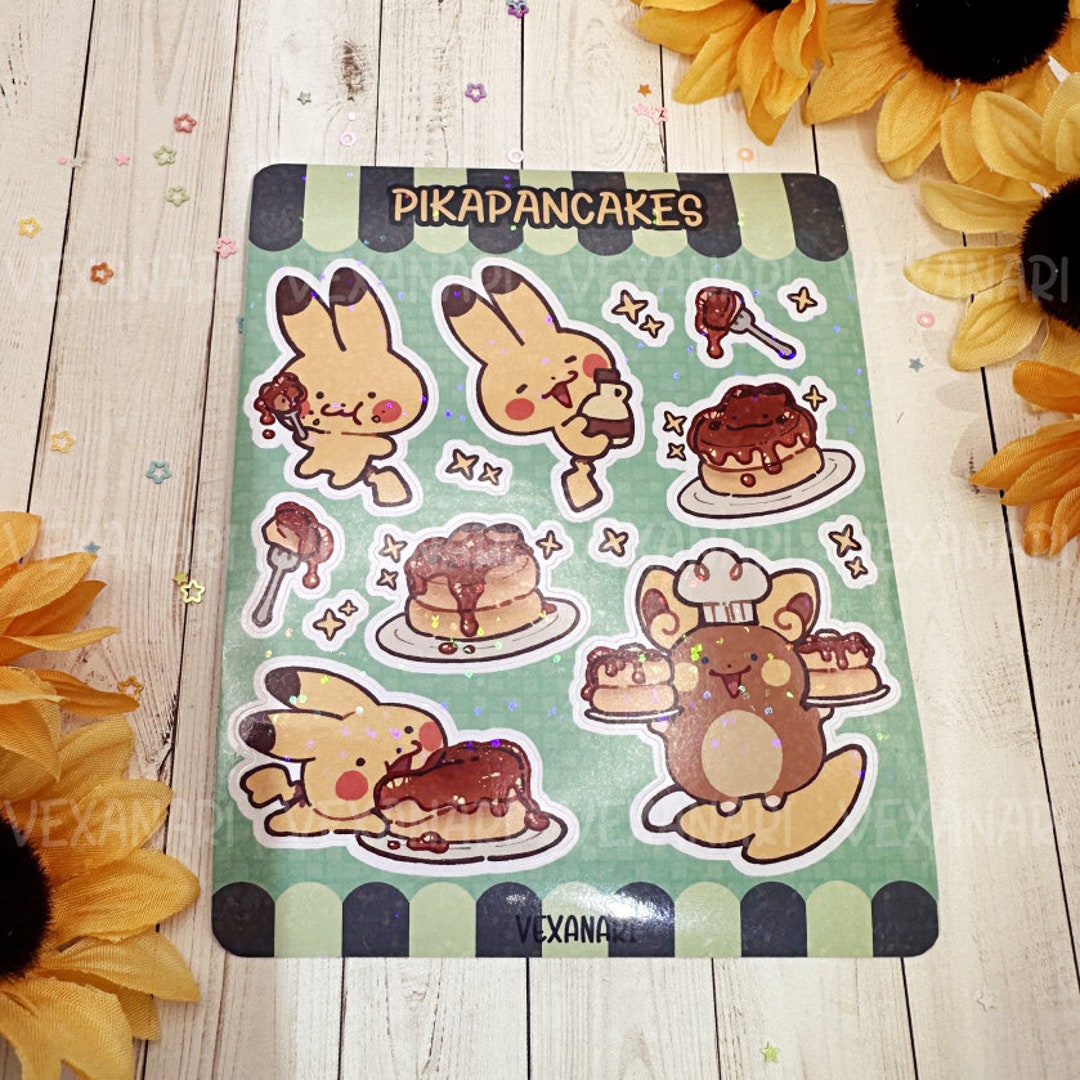 Pikapancakes! Pikachu Sticker Sheet - Etsy