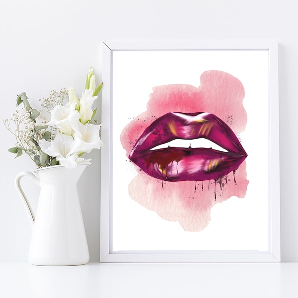 Lips Poster - Etsy UK