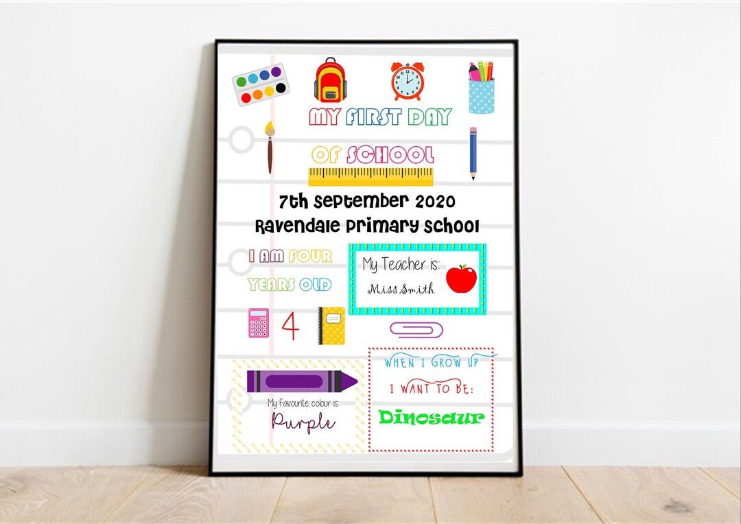 First Day of School Print | First Day of Primary School Print | First ...