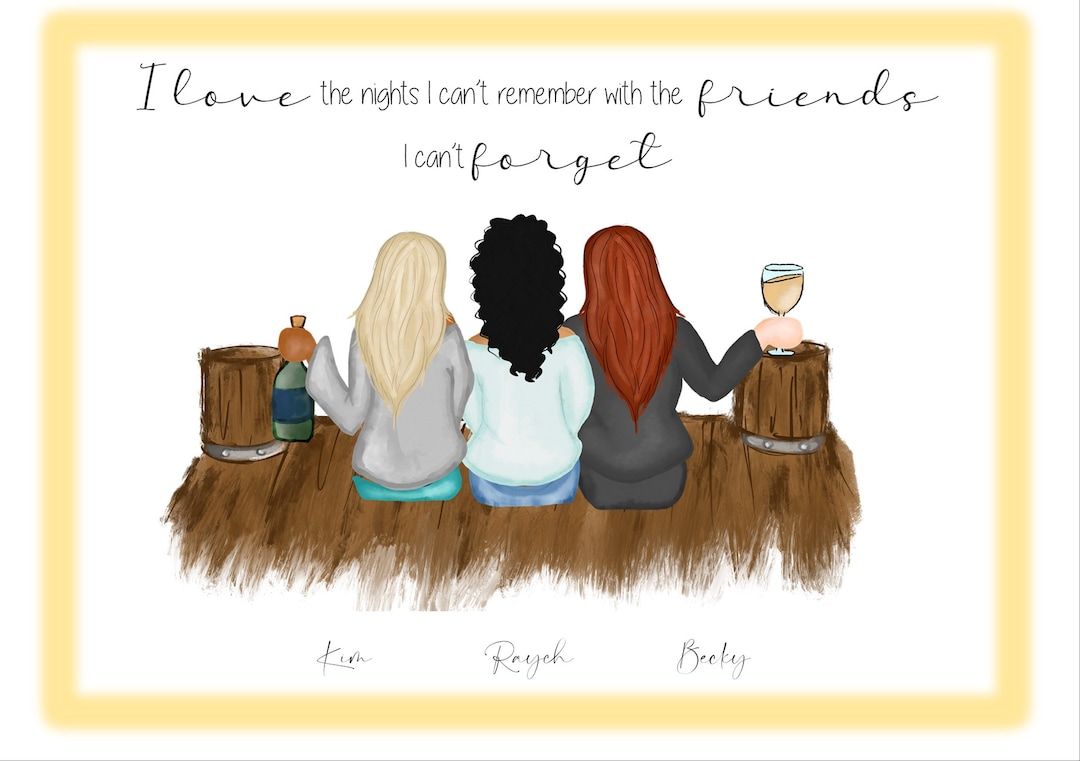 Personalised Best Friends Print, Best Friends Gift, Friendship Print - Etsy