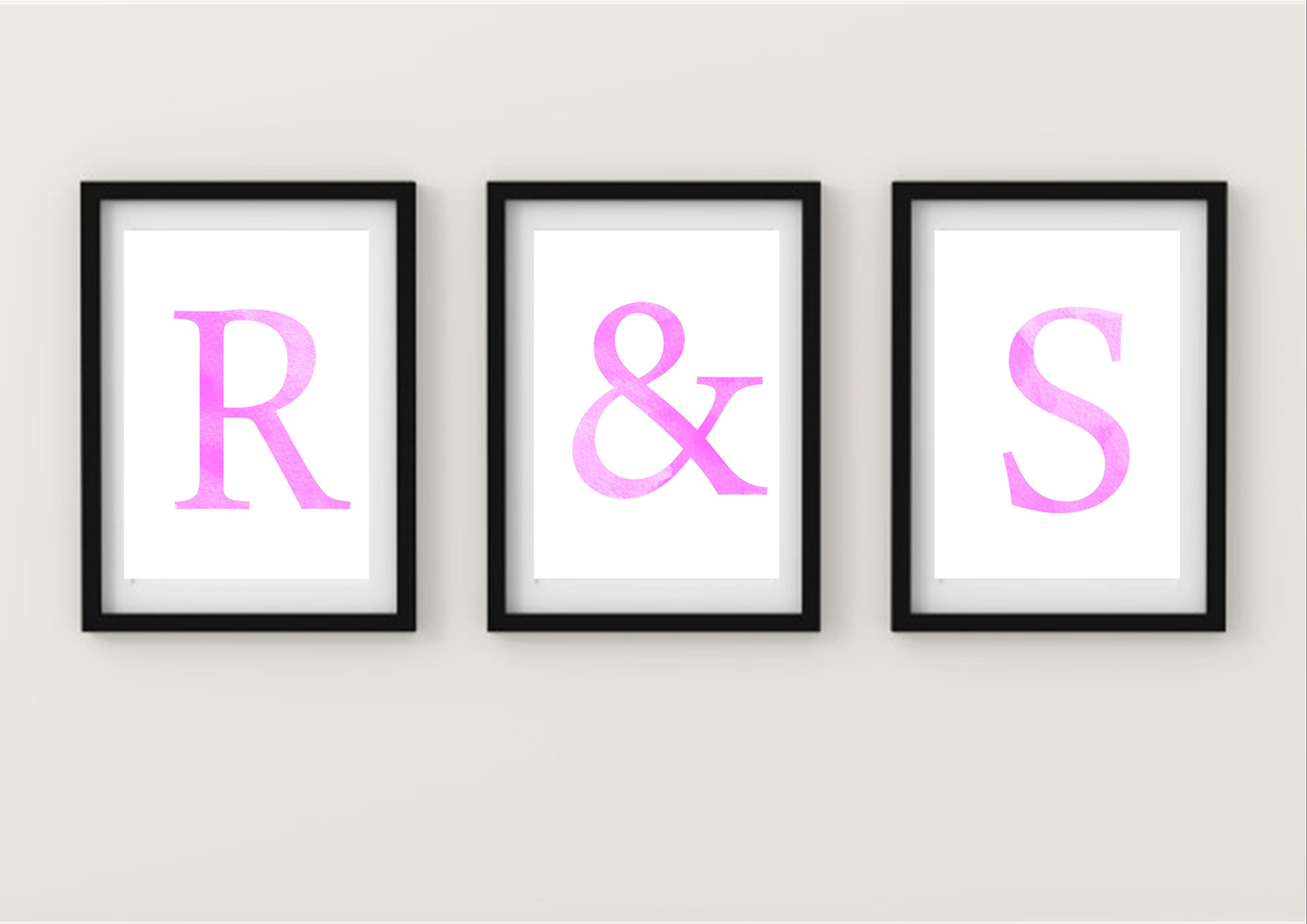 Set of 3 Initial Prints Couples Initial Print Set of 3 | Etsy