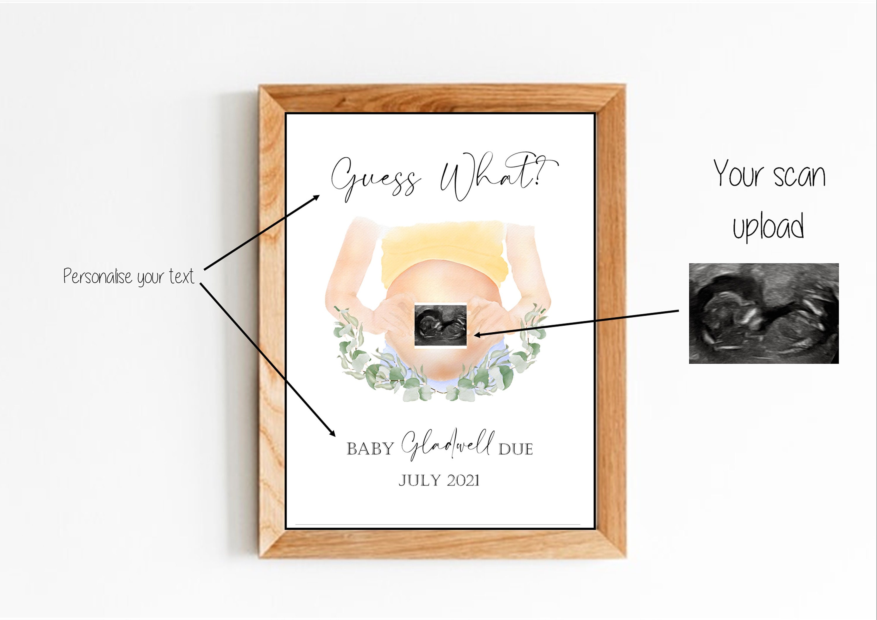 Personalised Baby Scan Baby Ultrasound Pregnancy Print - Etsy