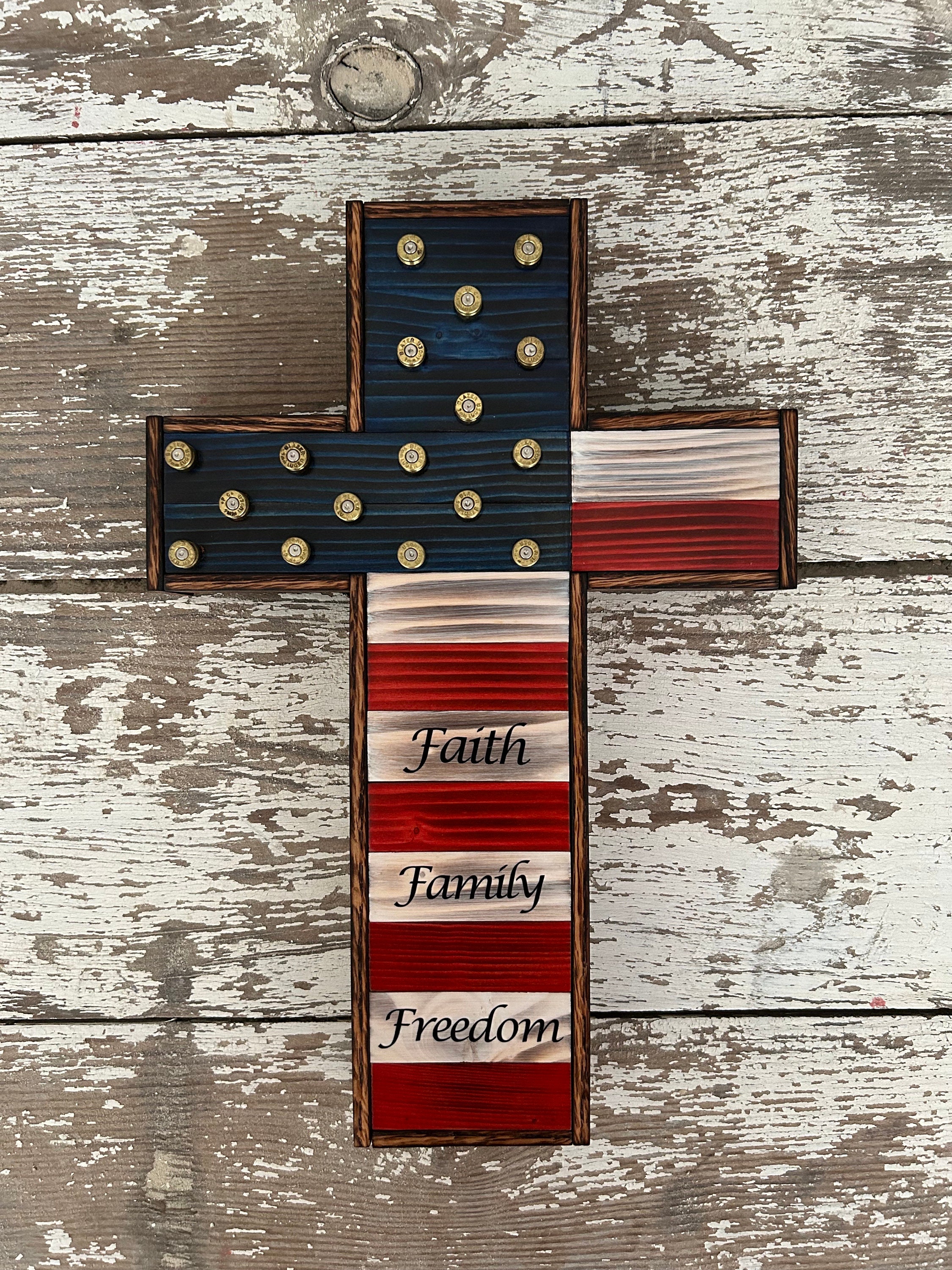 Faith, Family, Freedom Cross - Etsy