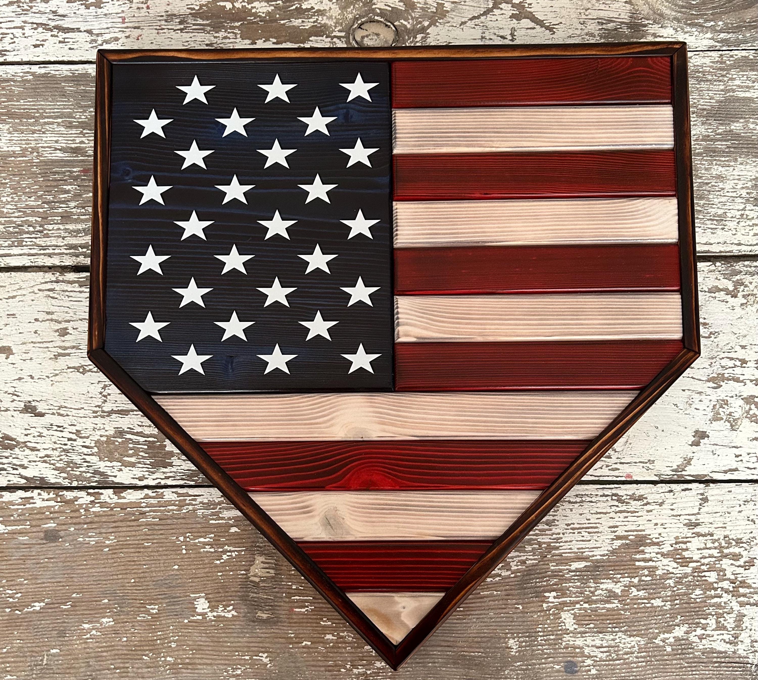 Wooden Home Plate Flag - Etsy
