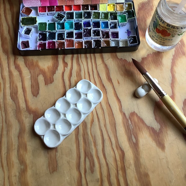 Ceramic Watercolor Mixing Tray - Etsy