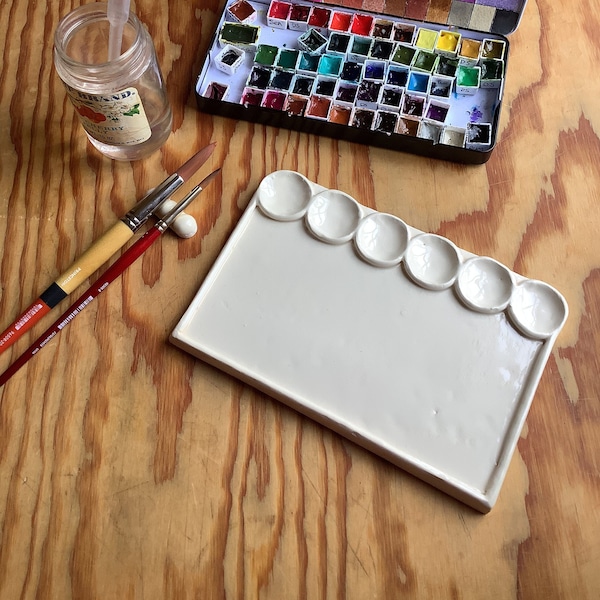 Ceramic Watercolor Mixing Tray - Etsy