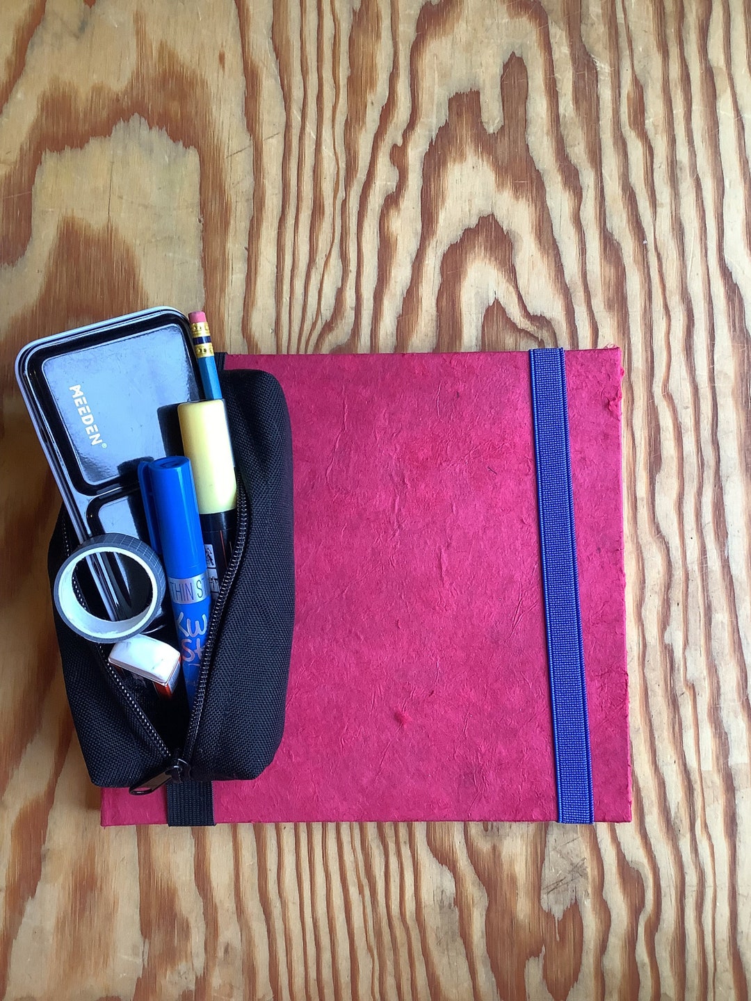 Small Attachable Art Supply Pocket. Attach to Any Sketchbook for ...