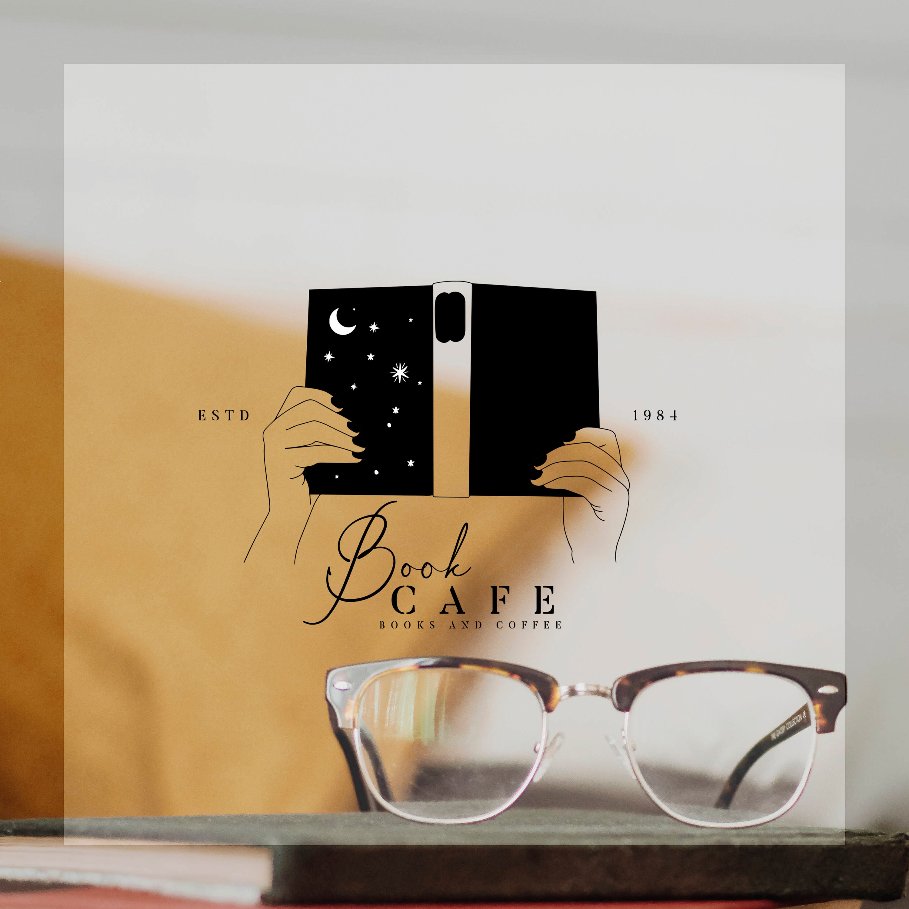 Books logo Reading Logo Minimal Premade Logo Feminine Logo | Etsy