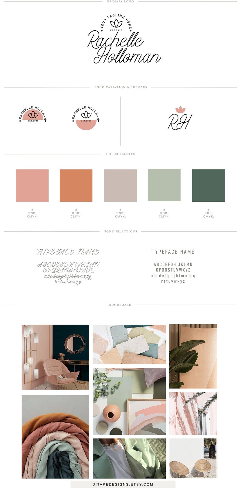 Premade Branding Kit Logo Package Branding Package Set of 4 - Etsy