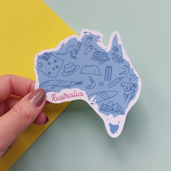 Australia Map With Icons - Etsy