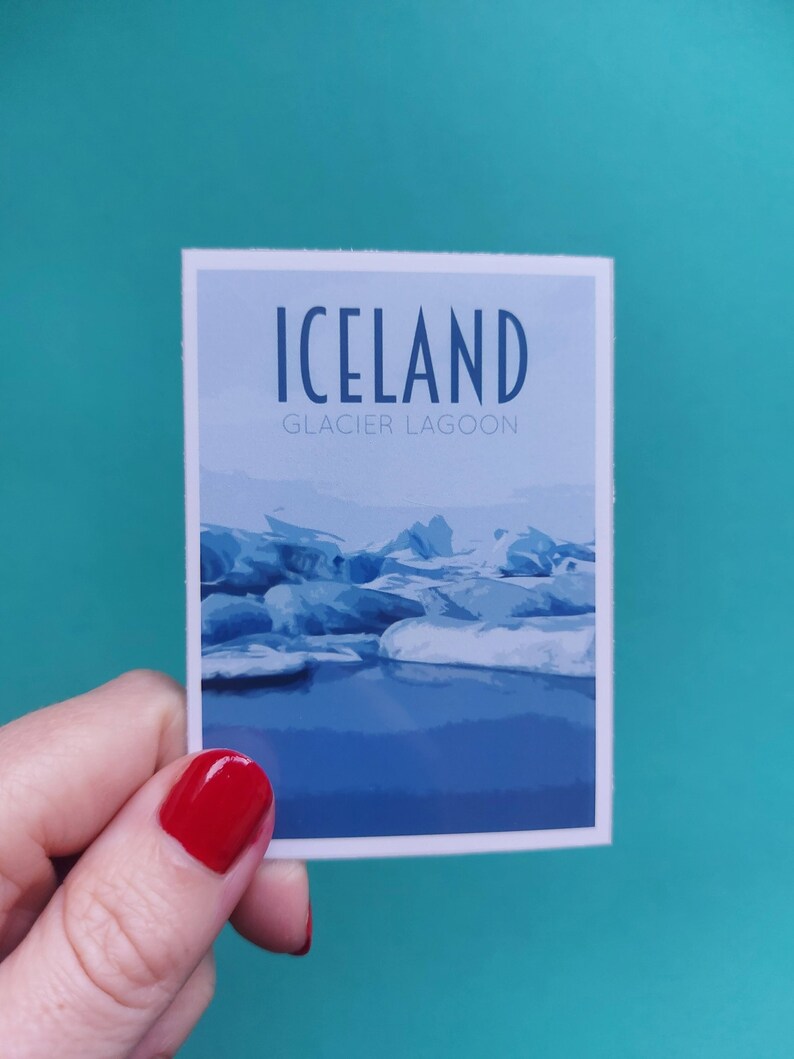 Iceland Sticker Waterproof Iceland Travel Poster Sticker - Etsy