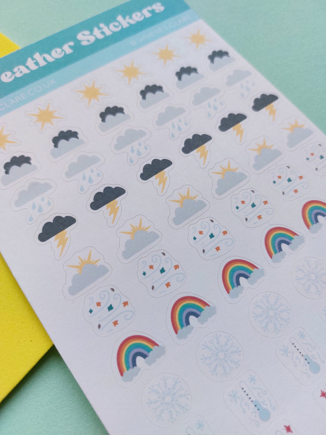 Weather Stickers - Journal Sticker Sheet. Travel Journal, Scrapbooking ...