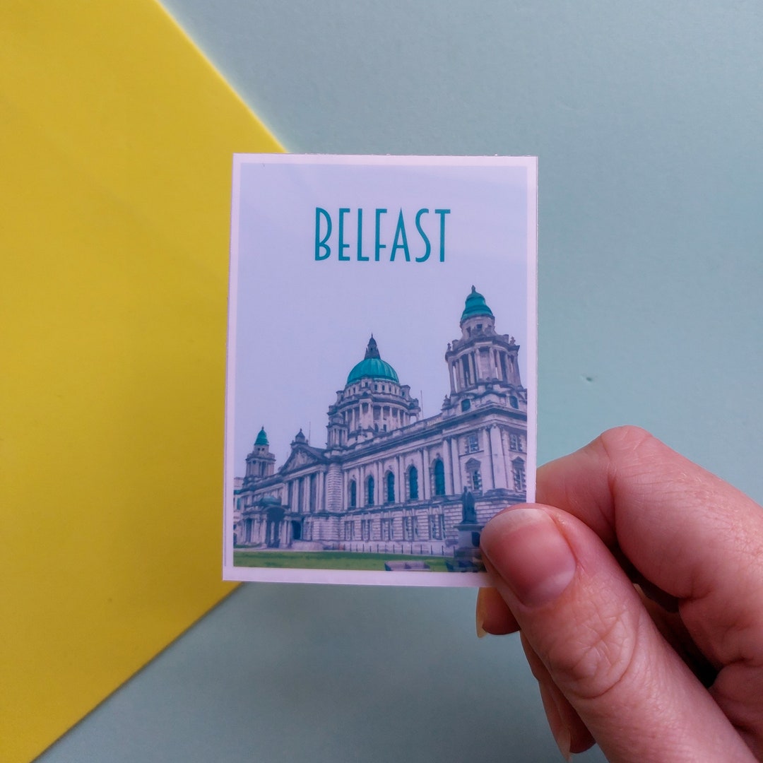 Belfast Sticker - Waterproof Northern Ireland Travel Poster Sticker ...