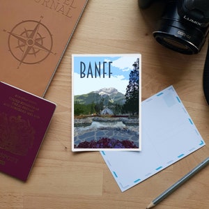 Banff Travel Poster - Retro Vintage Style Canada Art Print, Artwork ...