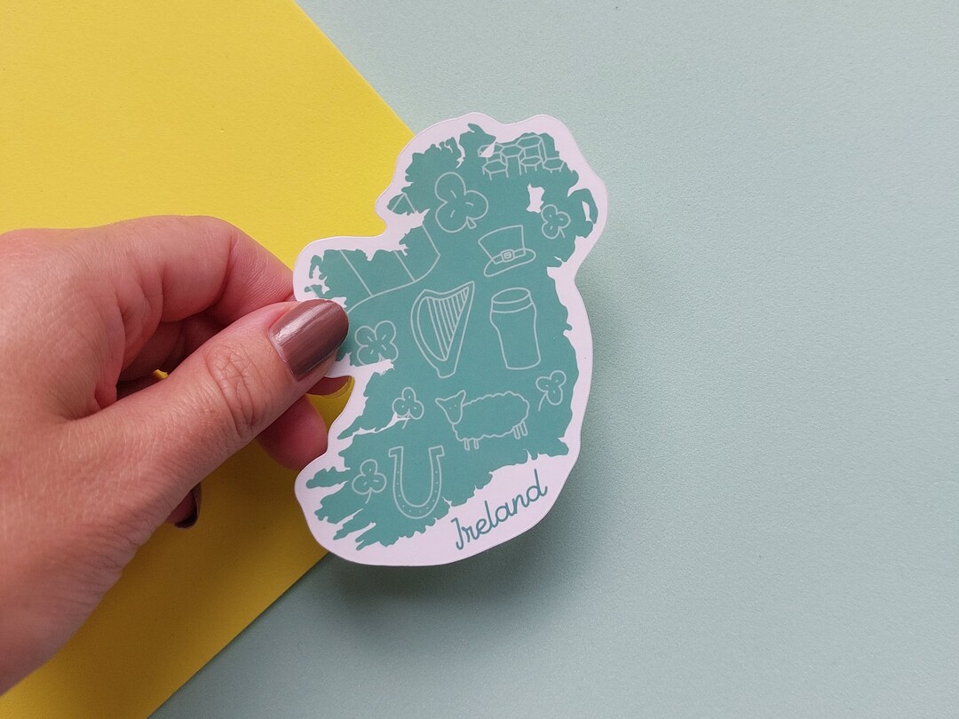 Ireland Sticker - Waterproof UK Map Sticker - Country Outline With ...