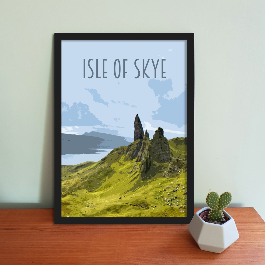 Isle of Skye Travel Poster - Retro Style Scotland Travel Print ...