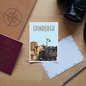 Edinburgh Travel Poster - Retro Vintage Style Scotland Art Print ...