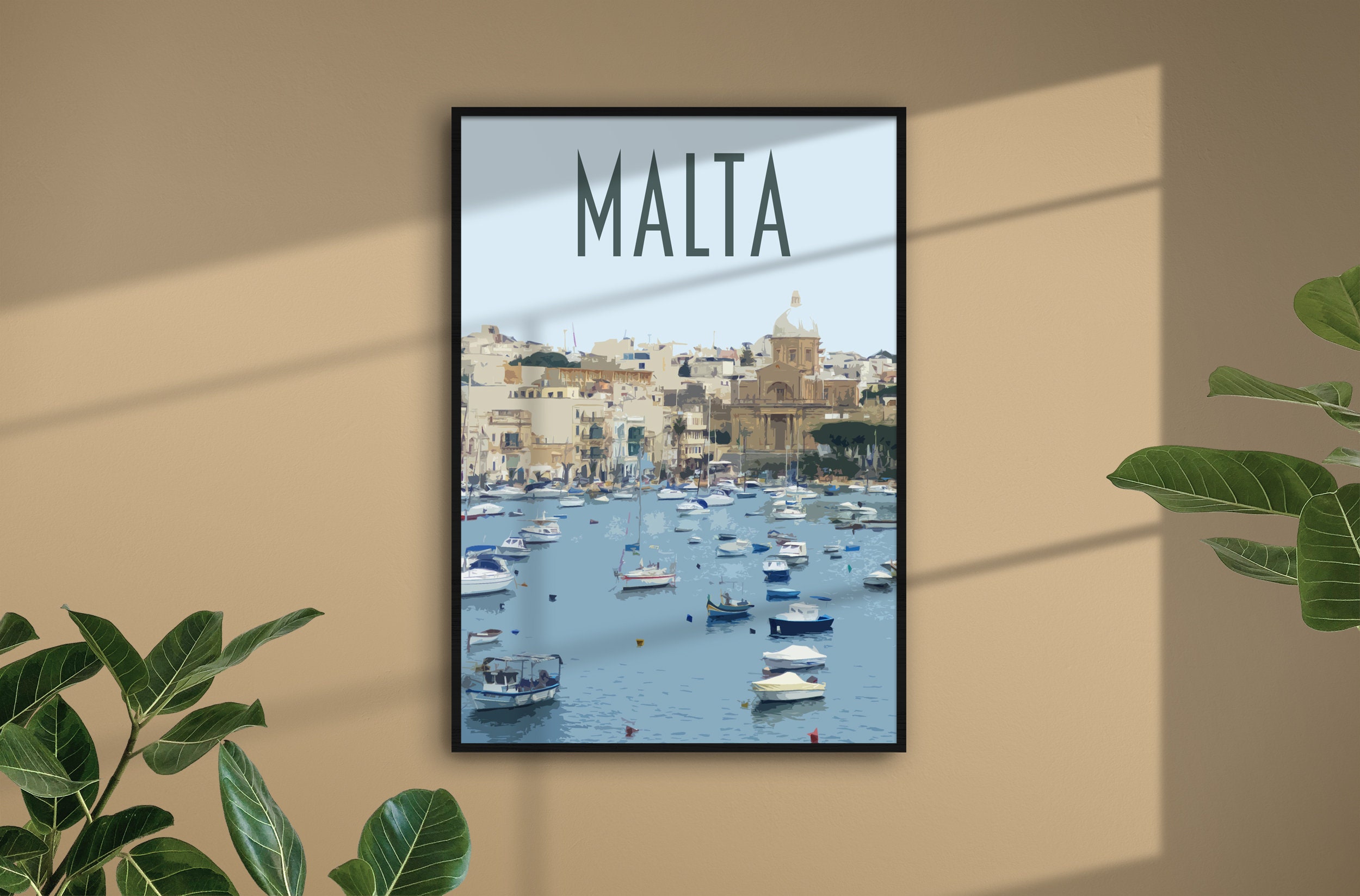 Malta Travel Poster Retro Vintage Style Malta Art Print - Etsy