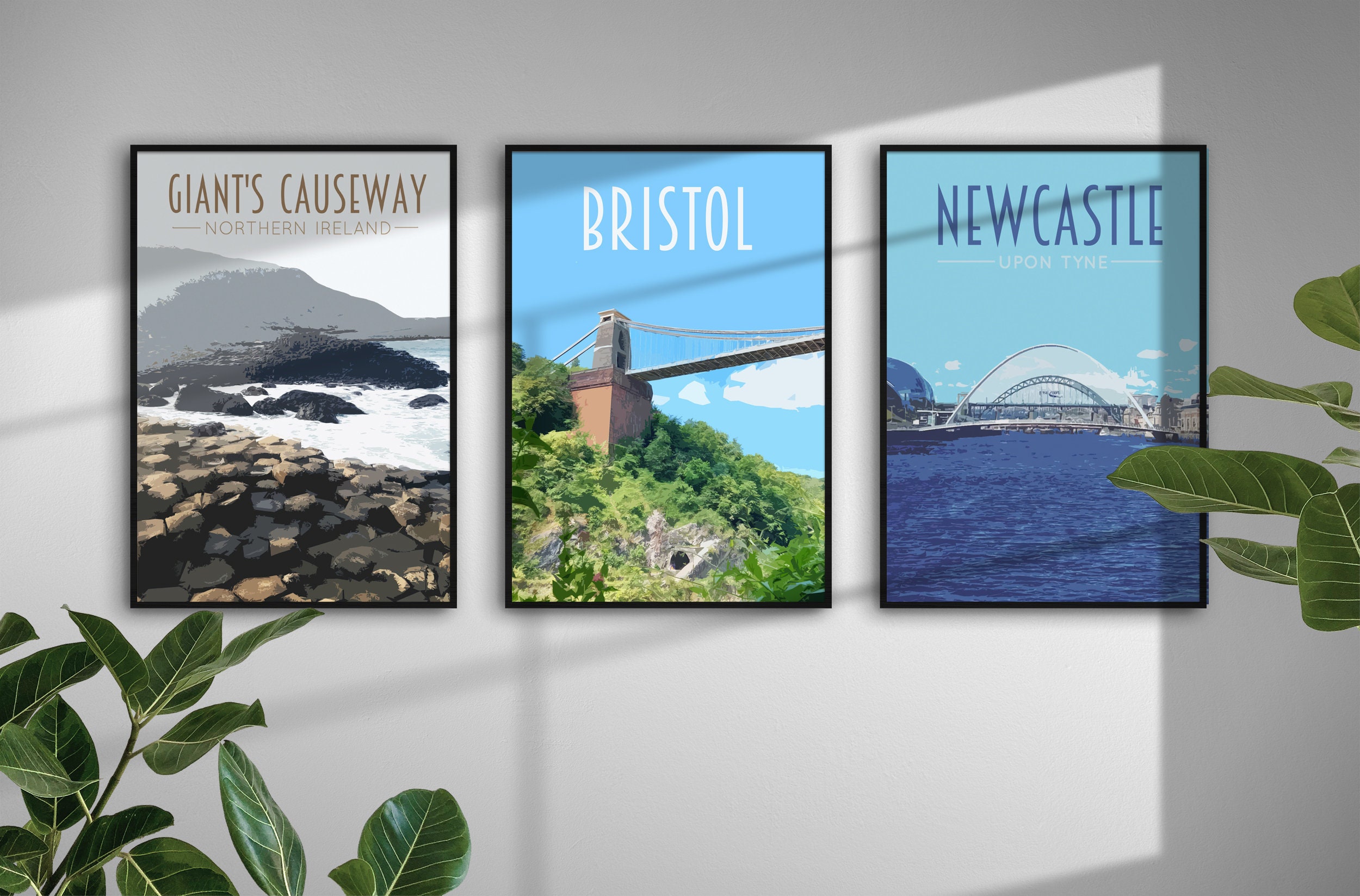 Newcastle Travel Poster - Retro Vintage Style Newcastle Upon Tyne Art ...