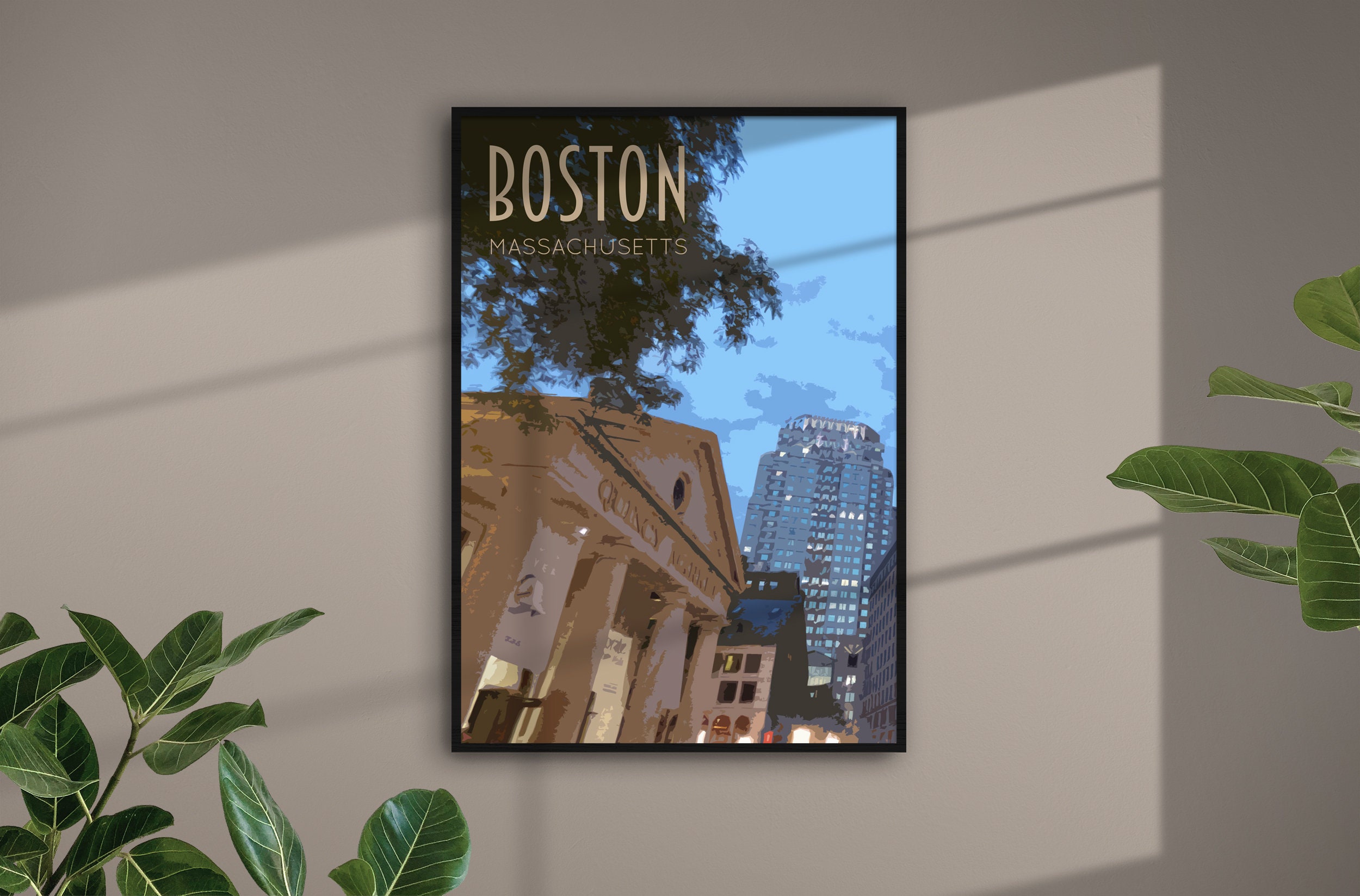 Boston Travel Poster Retro Vintage Style Boston - Etsy