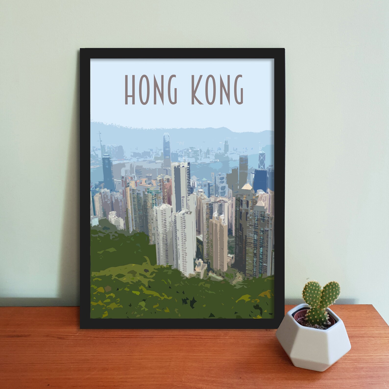 Hong Kong Travel Poster – Retro Style Art Print - Etsy