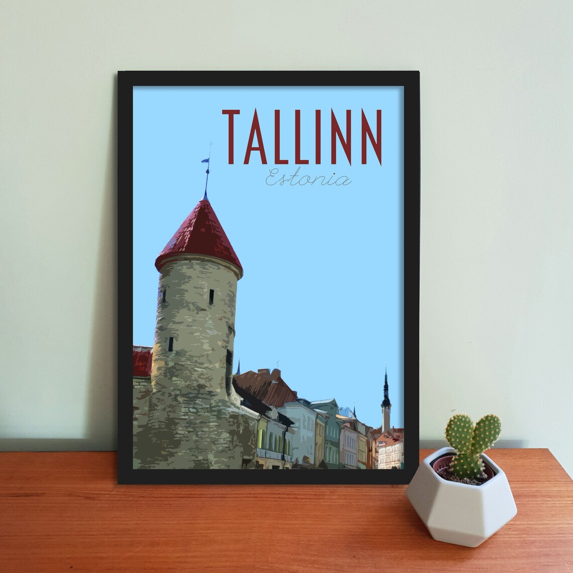 Tallinn Travel Poster Retro Vintage Style Estonia Art Print - Etsy UK