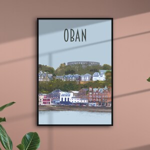 Oban Travel Poster - Retro Vintage Style Scotland Art Print, Artwork ...