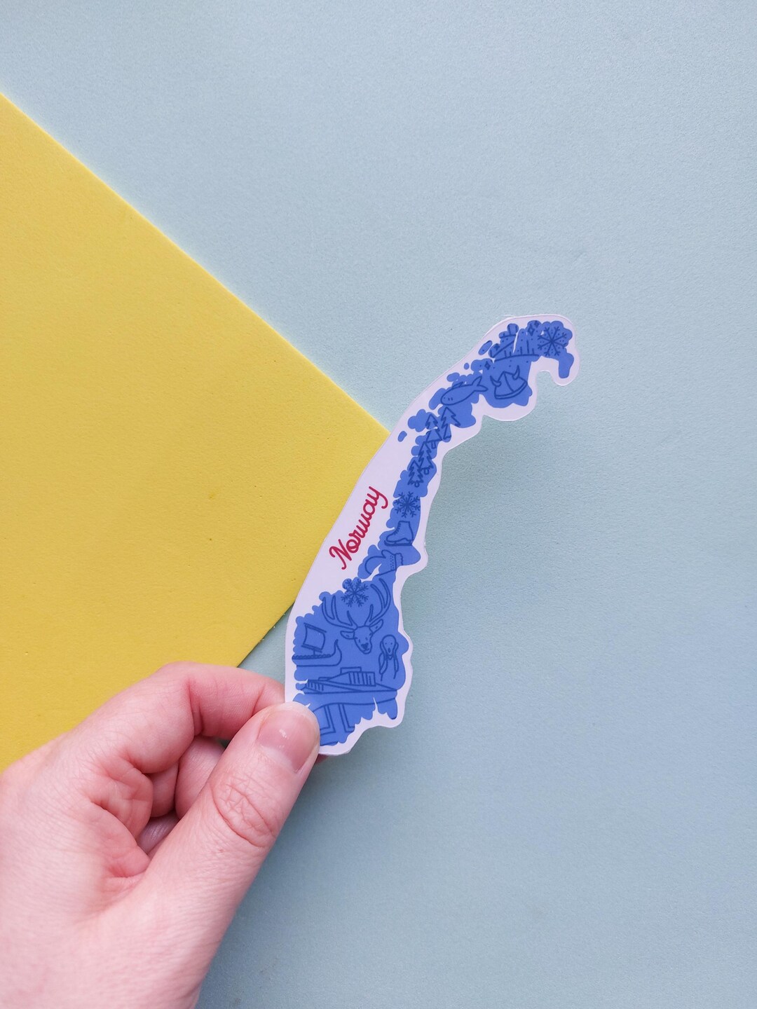 Norway Sticker - Waterproof Oslo Sticker - Country Outline With Icons ...