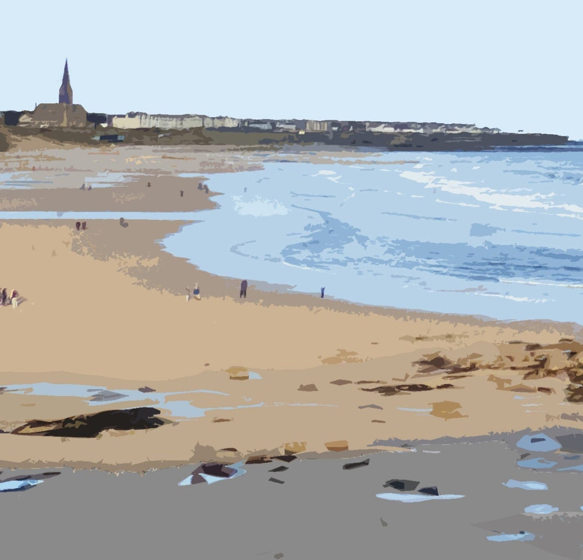 Tynemouth Travel Poster – Retro Longsands Beach Art Print - Etsy UK