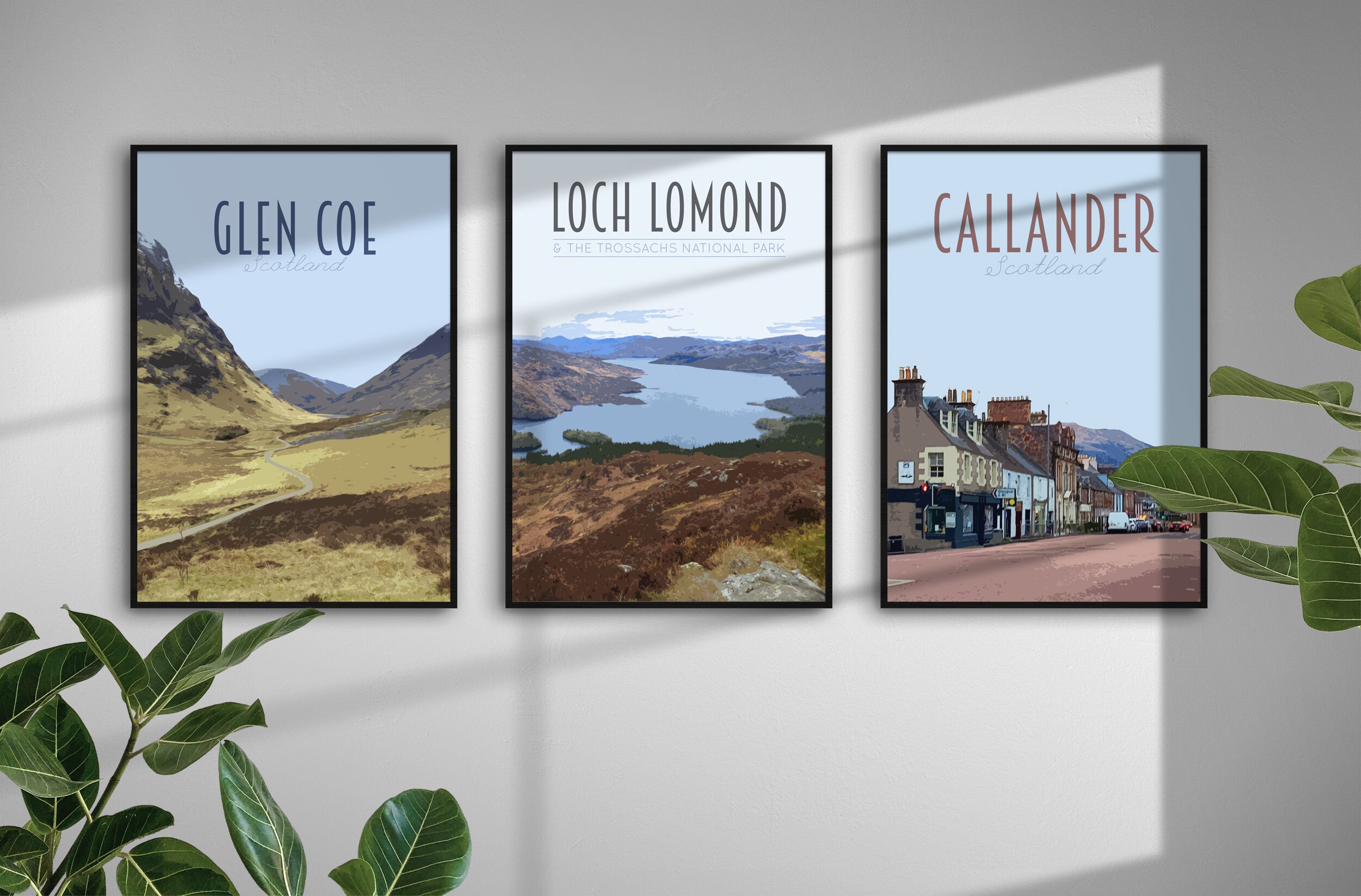 Loch Lomond Poster - Retro Style Scotland Travel Art Print, Artwork ...