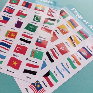 Asia Flag Stickers, Flags of Asia, South East Asia, Stickers for Travel ...