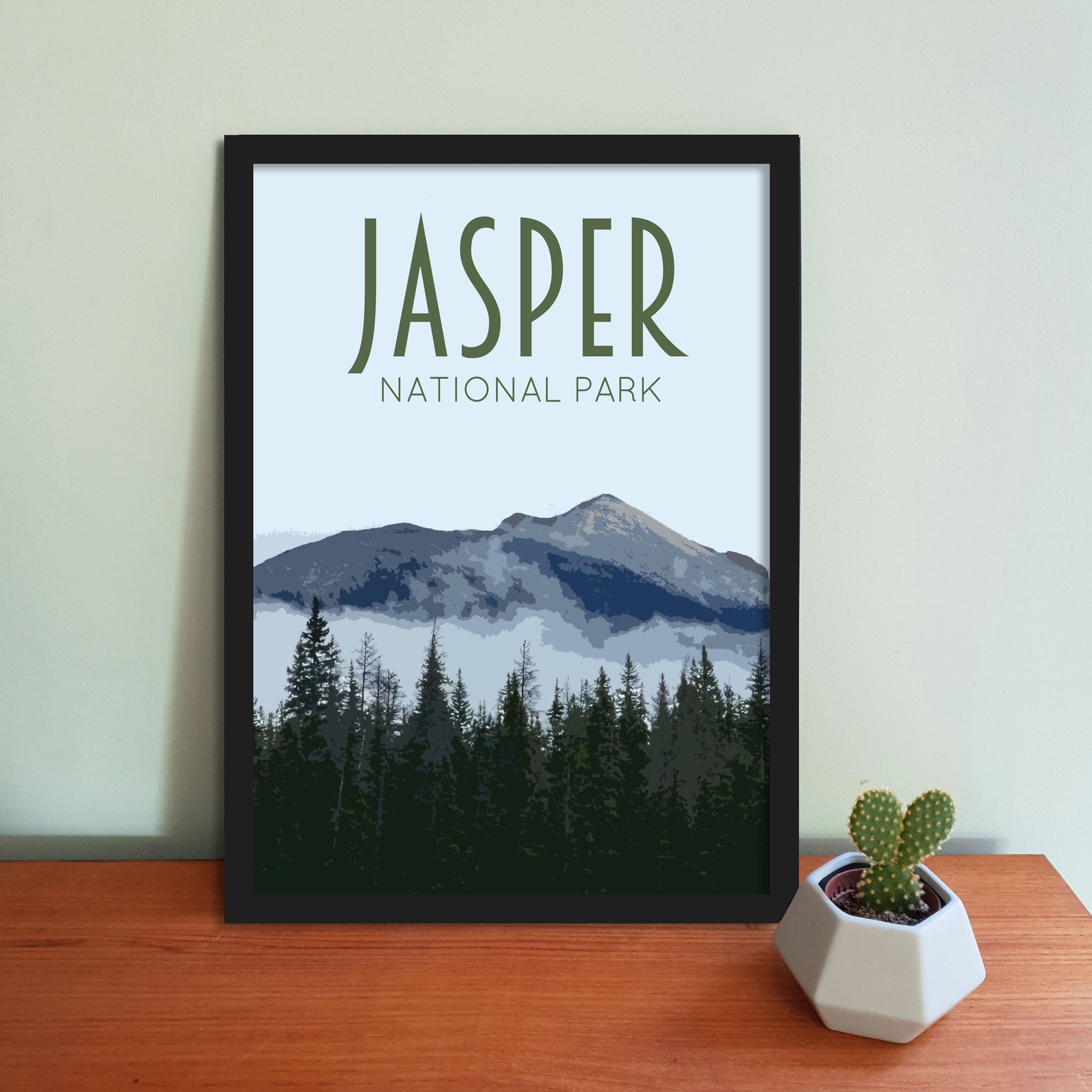 Jasper Travel Poster - Retro Vintage Style Jasper National Park, Canada ...