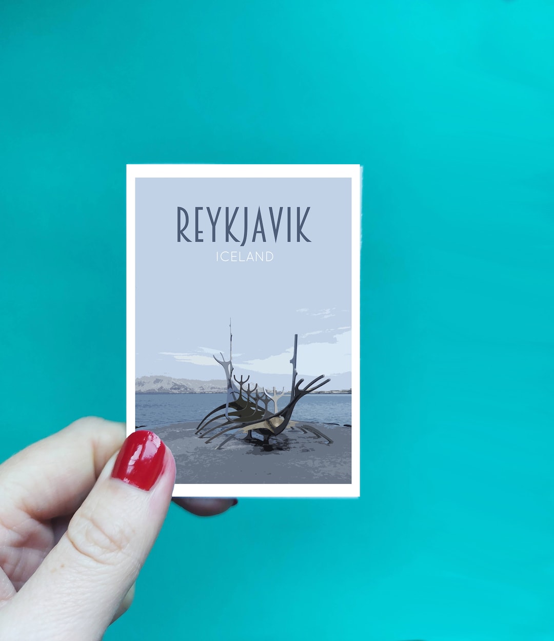 Reykjavik Sticker - Waterproof Iceland Travel Poster Sticker - Retro ...