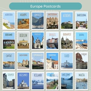 Travel Postcards Pack Retro Vintage Style Cities Postcard - Etsy