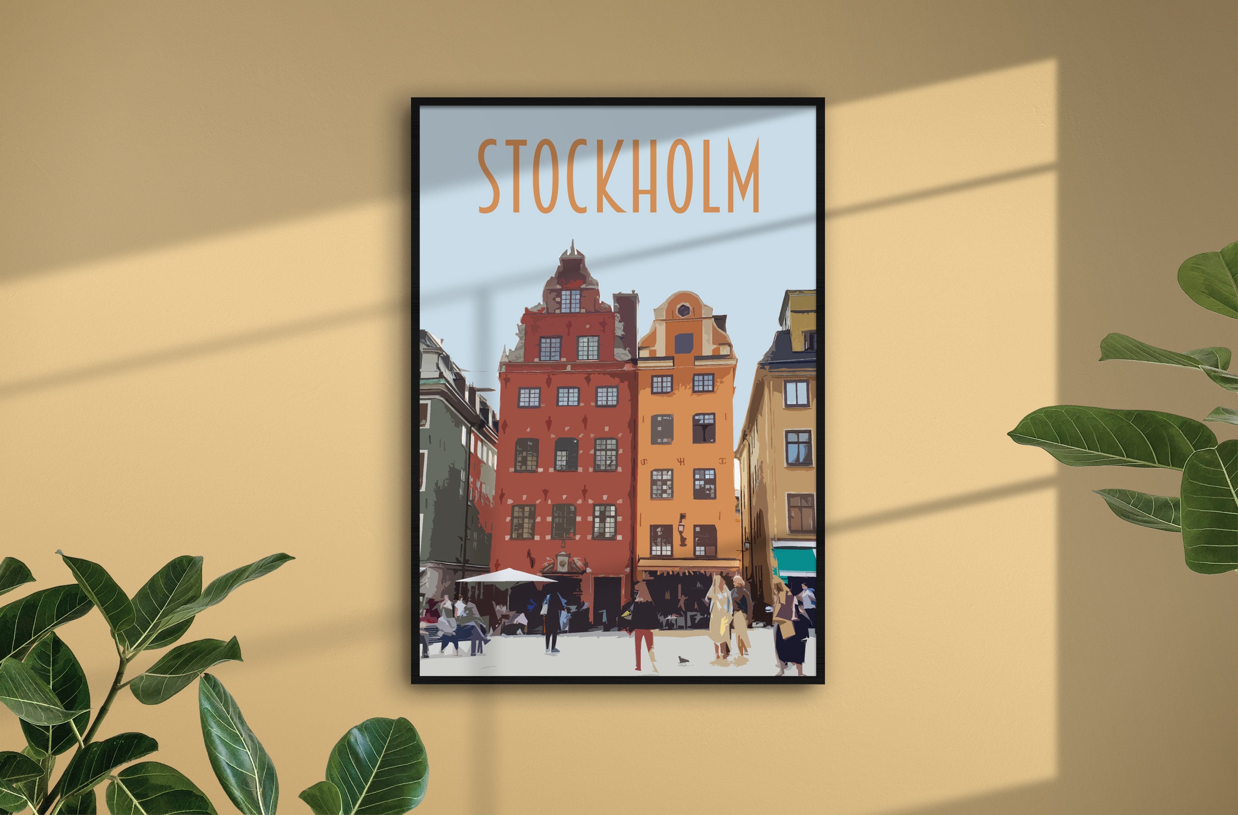 Stockholm Travel Poster – Retro Style Sweden Art Print - Etsy UK