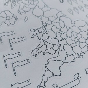 UK Map Outline Sticker - Colour-in Map, Travel Scrapbook Sticker ...