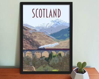 Edinburgh Travel Poster Retro Vintage Style Scotland Art | Etsy