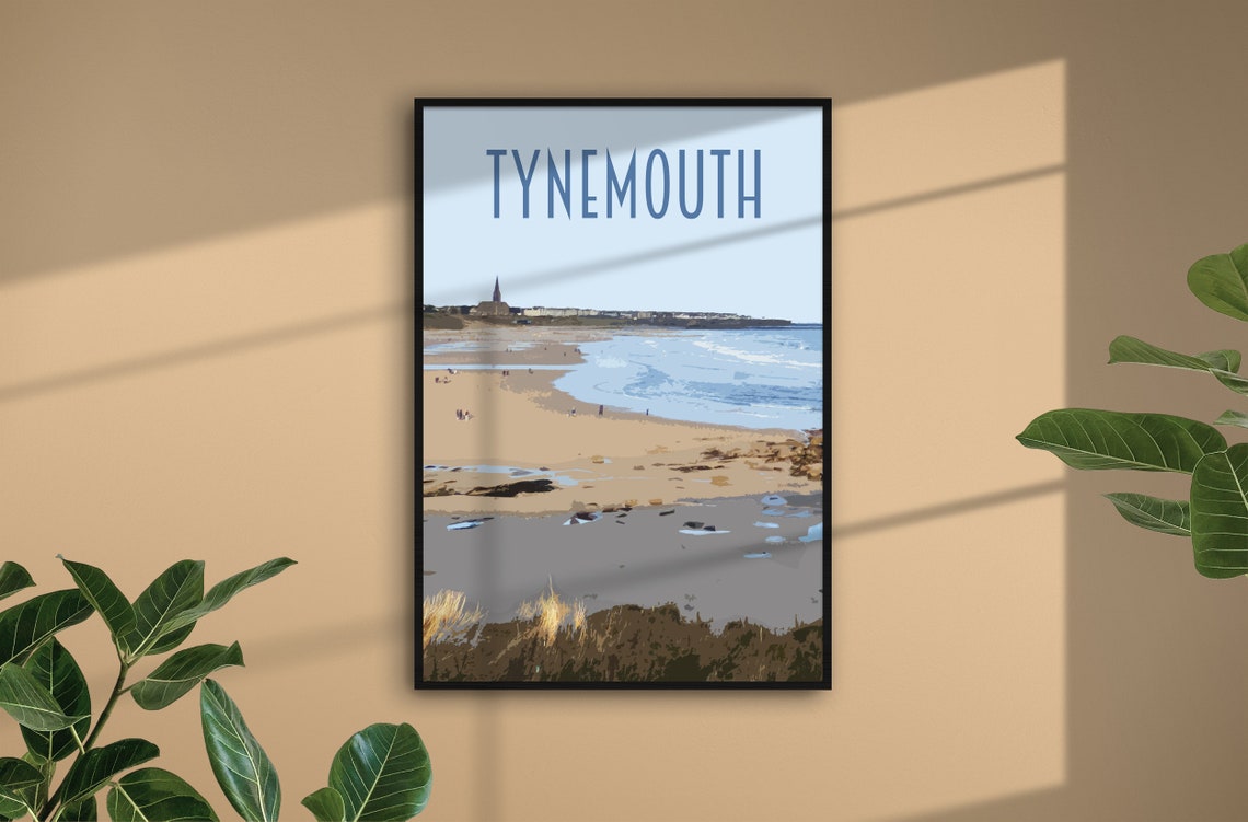 Tynemouth Travel Poster – Retro Longsands Beach Art Print - Etsy UK