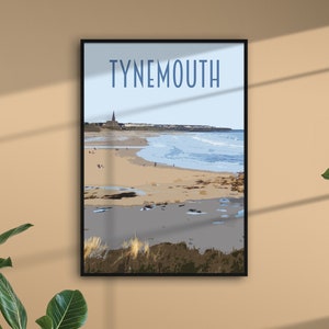 Tynemouth Travel Poster - Retro Vintage Style UK Art Print, Artwork ...