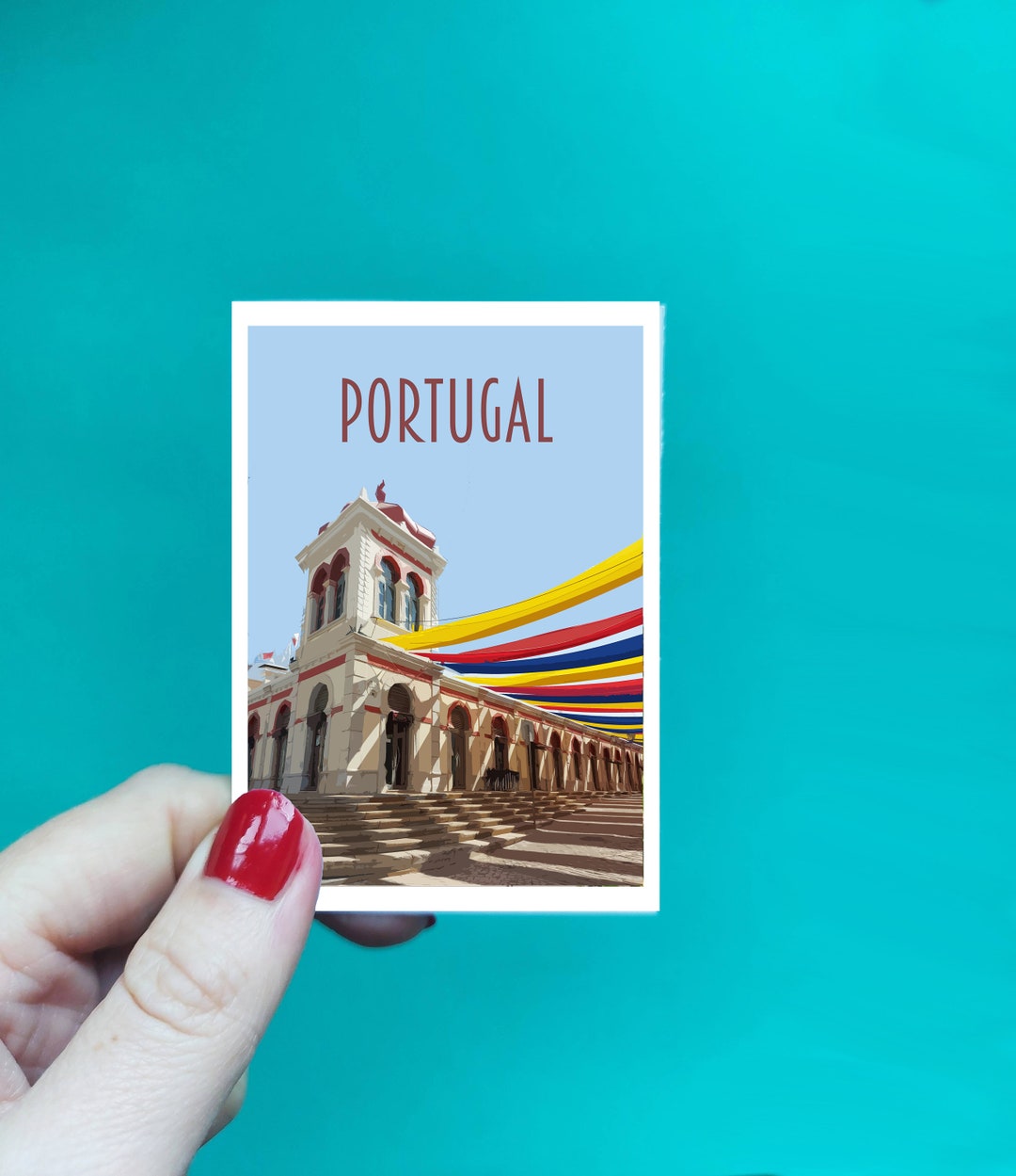 Portugal Sticker - Waterproof Lisbon Travel Poster Sticker - Retro ...