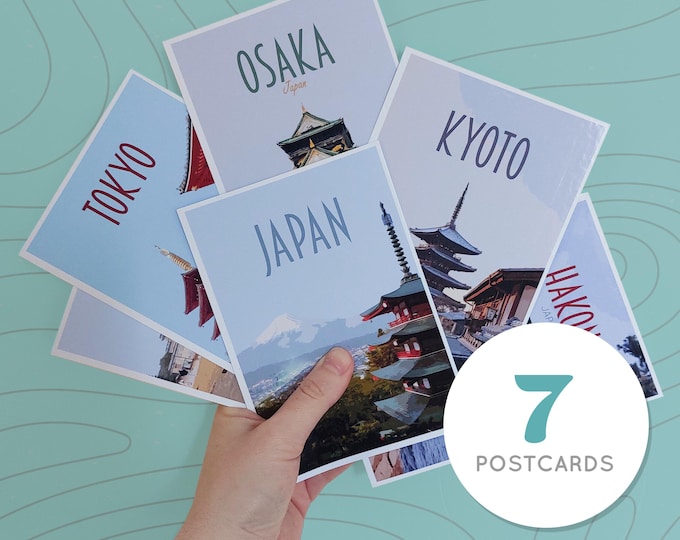 Japan Postcards & Waterproof Stickers - Tokyo, Osaka, Kyoto, Himeji ...