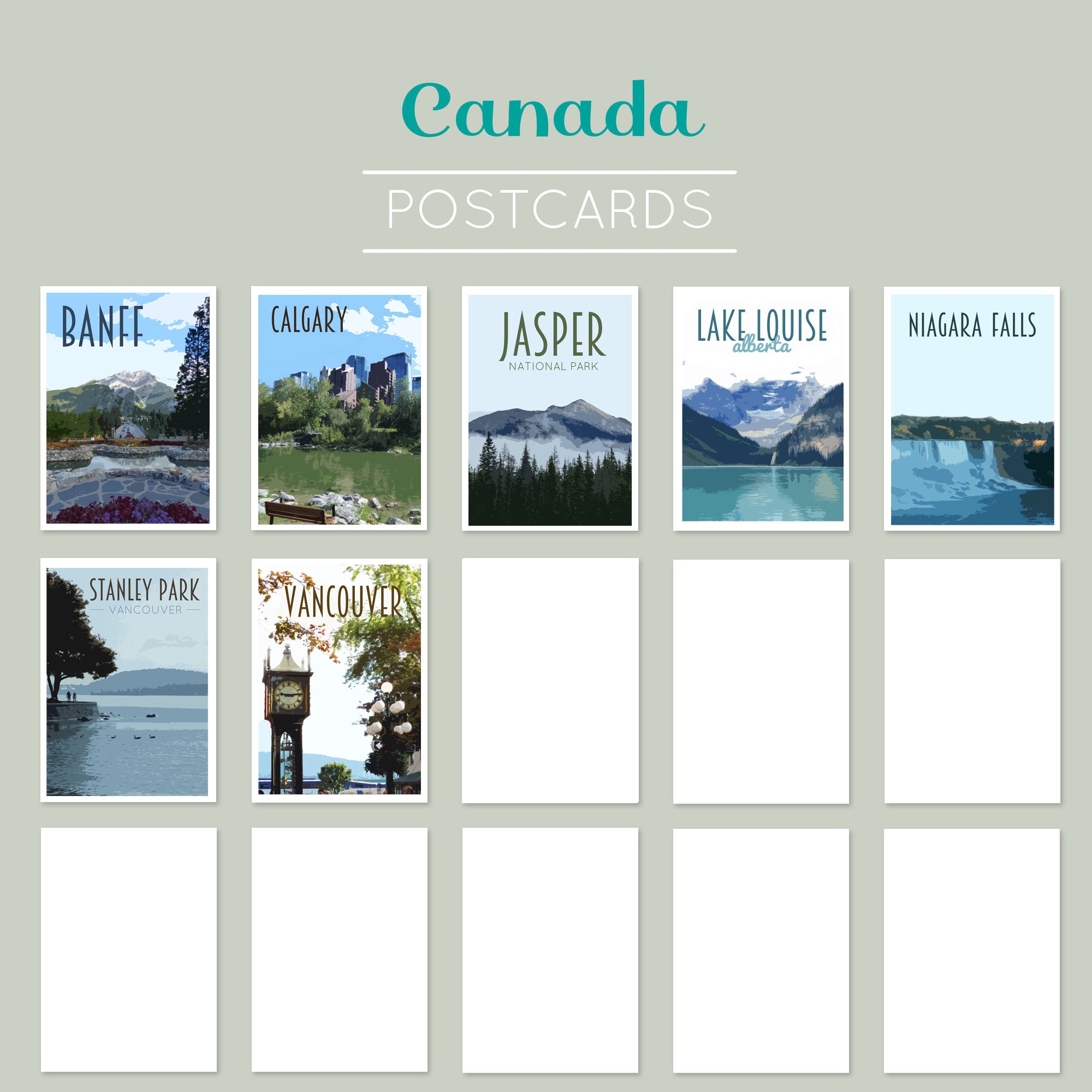 Travel Postcards Pack Retro Vintage Style Cities Postcard - Etsy UK