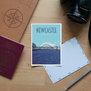 Newcastle Travel Poster - Retro Vintage Style Newcastle Upon Tyne Art ...