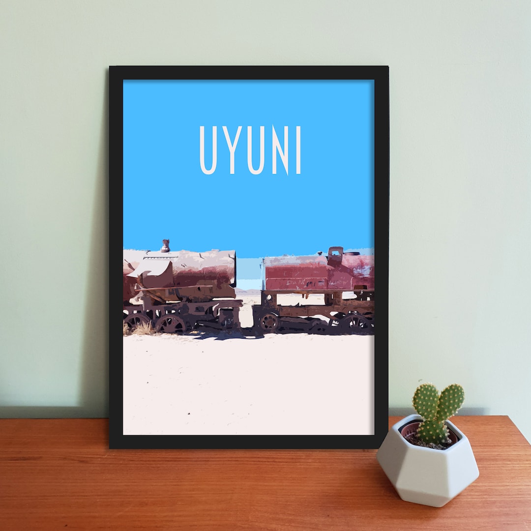 Uyuni Travel Poster - Retro Vintage Style Bolivia Art Print, Artwork ...
