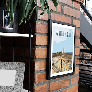 Whitley Bay Travel Poster - Retro Vintage Style UK Art Print, Artwork ...
