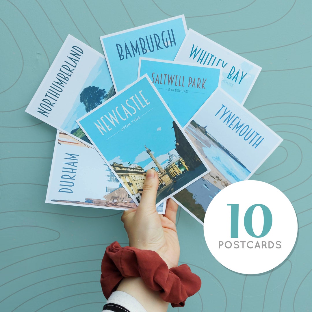 North East England Travel Postcards Pack - Retro Vintage Style Prints ...