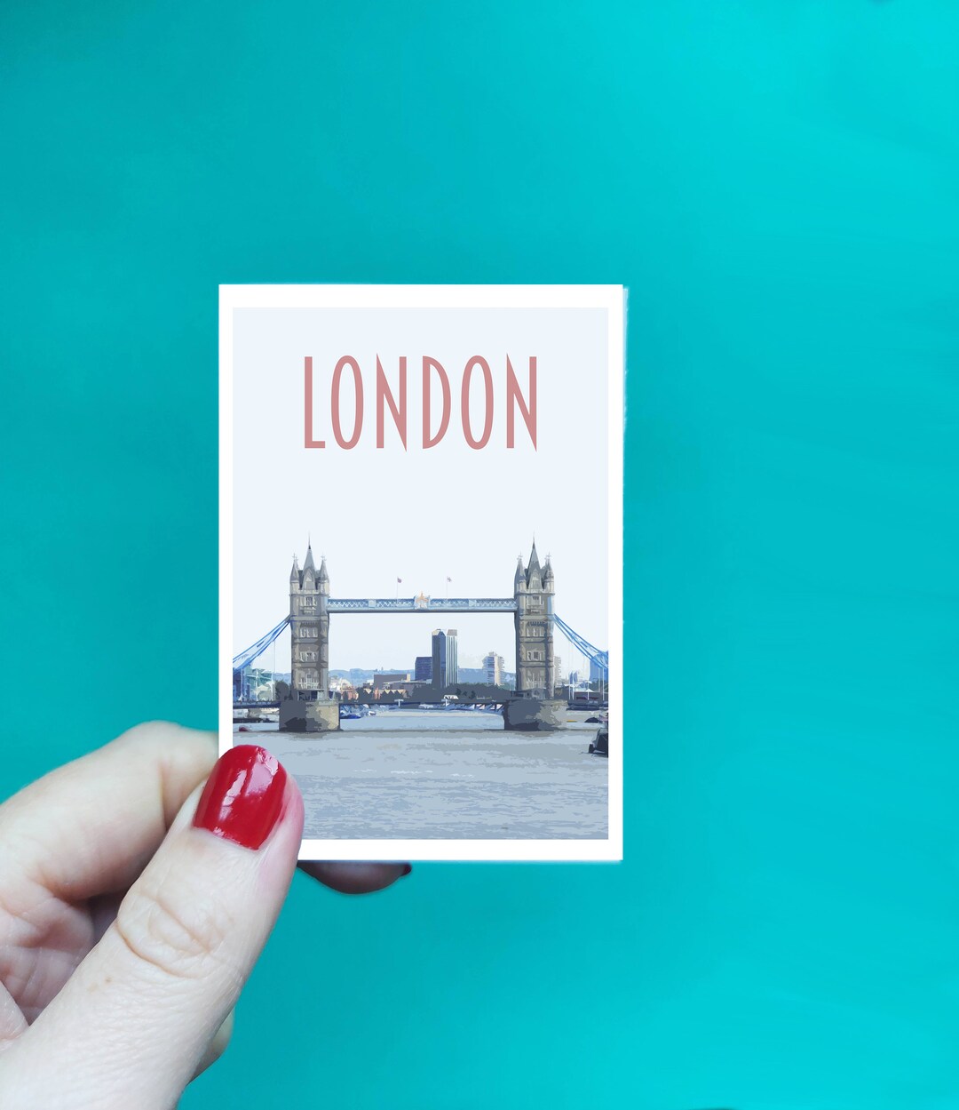 London Sticker - Waterproof London Travel Poster Sticker - Retro ...