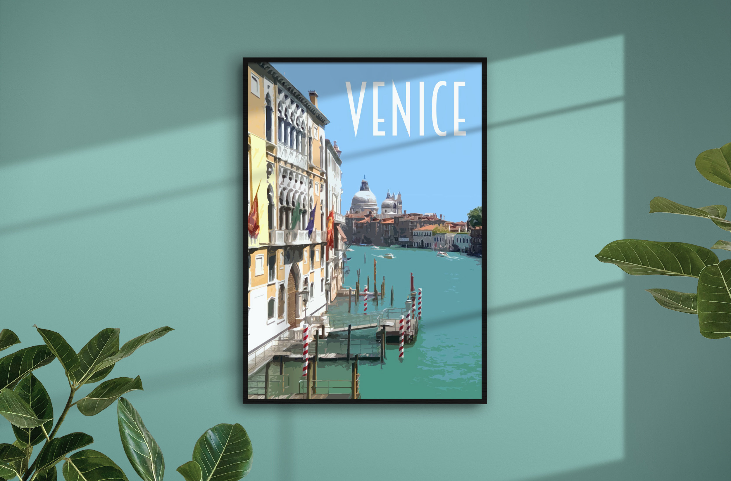 Venice Travel Poster Retro Vintage Style Italy Art Print - Etsy UK