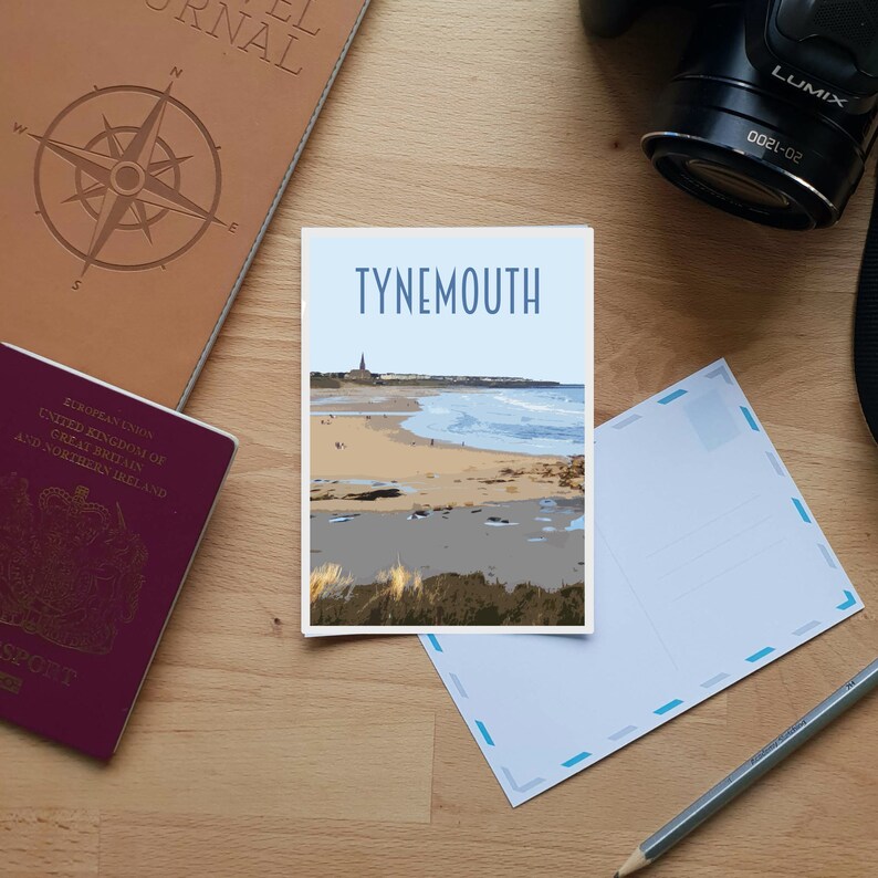 Tynemouth Travel Poster – Retro Longsands Beach Art Print - Etsy UK